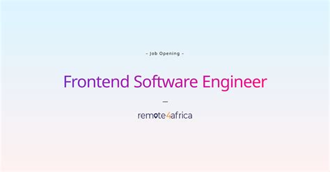 remote frontend software engineer job at it telecommunication