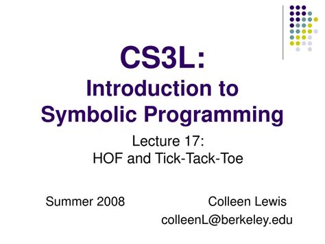 Ppt Cs3l Introduction To Symbolic Programming Powerpoint