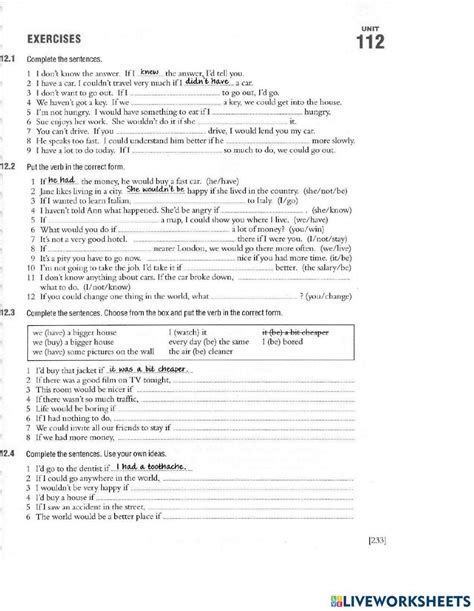 Second Conditio Free Interactive Worksheets 1568366