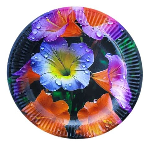 Купити Тарілка велика «Петунії з краплями води 14084 в інтернет магазині Святкова Авоська