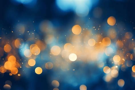 Gorgeous Blue And Yellow Bokeh Lights In A 32 Aspect Ratio Premium Ai