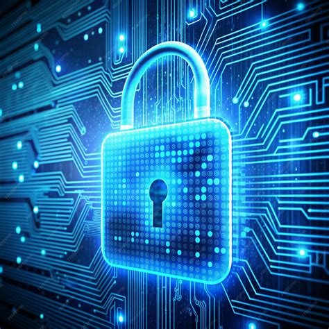 Cyber Security Lock On Digital Screen Data Protection Business Technology Privacy Concept