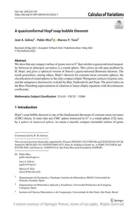 pdf a quasiconformal hopf soap bubble theorem
