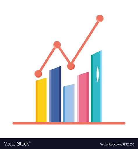 Bar Chart With Arrow Royalty Free Vector Image