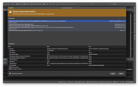 c using eventtocommandbehavior on a collectionview isn t working in