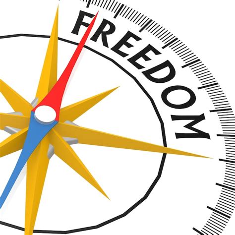 Premium Photo Compass With Freedom Word