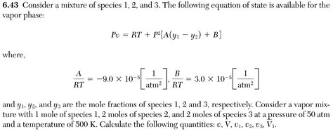 solved 6 43 consider a mixture of species 1 2 and 3 the