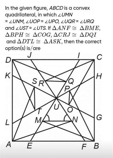 In The Given Figure Abcd Is A Convex Quadrilateral In Which ∠umn Filo