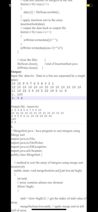 Solved 4 10 Pts Merge Sort Vs Insertion Sort Running Time