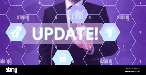 Text Caption Presenting Update Concept Meaning Up To Date Make Something More Modern Or Updated