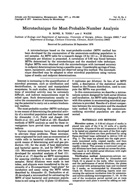 Mpn Table Pdf Microorganism Accuracy And Precision