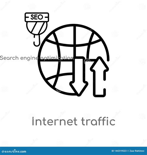 Outline Internet Traffic Vector Icon Isolated Black Simple Line Element Illustration From