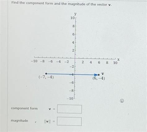 Solved Find The Component Form And The Magnitude Of The Chegg