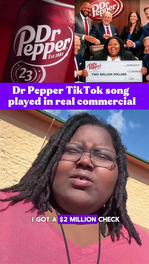 Dr Pepper Tiktok Song Played In Real Commercial Celebrity Foryou Dr Dr Pepper Theme Song