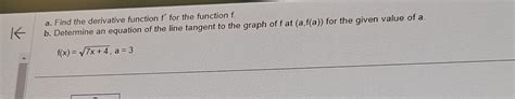 Solved A ﻿find The Derivative Function F ﻿for The Function