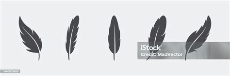 벡터 푹신한 깃털 실루엣 아이콘 집합 격리 플라밍고 천사 새 깃털의 디자인 템플릿입니다 가벼움 자유 개념 가벼운에 대한 스톡 벡터 아트 및 기타 이미지 Istock