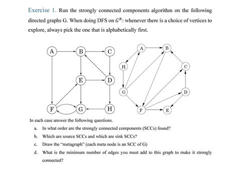 Solved Exercise 1 Run The Strongly Connected Components