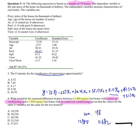 solved questions 3 4 the following regression is based on a