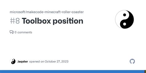 toolbox position · issue 8 · microsoft makecode minecraft roller