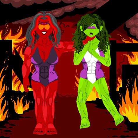 South Park She Hulk Vs Red She Hulk By Dfghulk On Deviantart