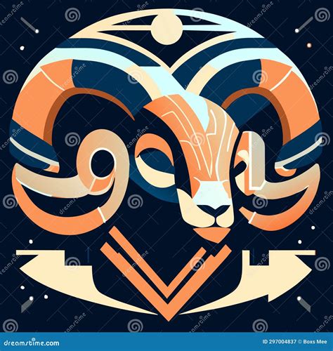 Vector Illustration Of A Head Of A Ram In A Modern Style Ai Generated Stock Vector