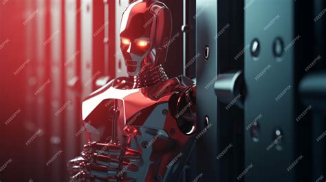 premium ai image robot electronic access authentication system