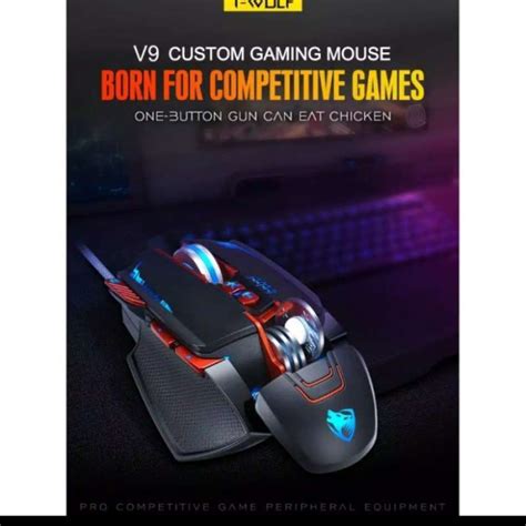 promo 100 produk ori mouse gaming t wolf v9 macro programming 8 tombol