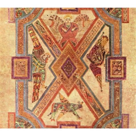Irish Book Of Kells Evangelist Symbols St John Gospel Postcard Trinity