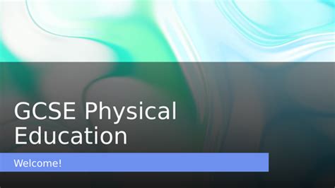 Edexcel Gcse Pe Component 2 Lesson 1 Teaching Resources