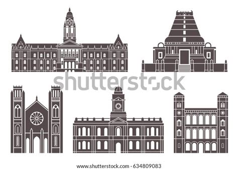 South Africa Architecture African Buildings On Stock Vector Royalty