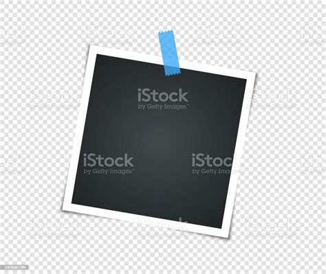 접착제 테이프가있는 빈 빈티지 사진 프레임 사진 사실적인 모형 사진에 대한 복고풍 템플릿 일러스트레이션 벡터 0명에 대한 스톡