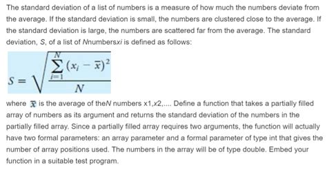Solved The Standard Deviation Of A List Of Numbers Is A Chegg