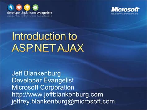 Introduction To Aspnet Ajax Ppt