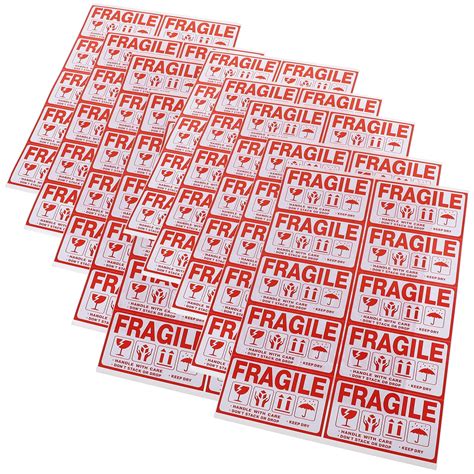 Removable Fragile Goods Emblems Multicooker Polybag Stickers Careful Label 20 Sheets