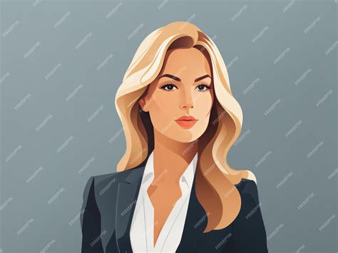 Premium Photo Flat Vector Illustration Of Business Woman Portrait