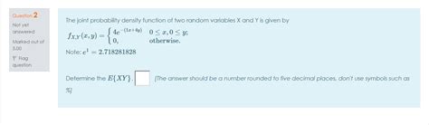 Solved Question The Joint Probability Density Function Of Chegg
