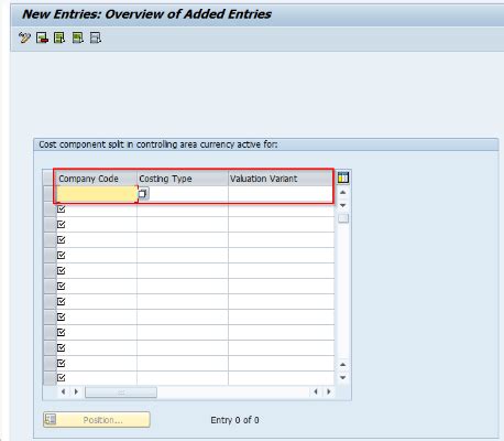 SAP FICO Central Cost Component Splits In Controlling Area Currency OKYW Tcode
