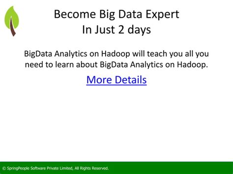 Introduction To Big Data Analytics On Hadoop Springpeople Pdf