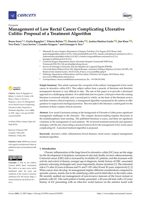 Pdf Management Of Low Rectal Cancer Complicating Ulcerative Colitis