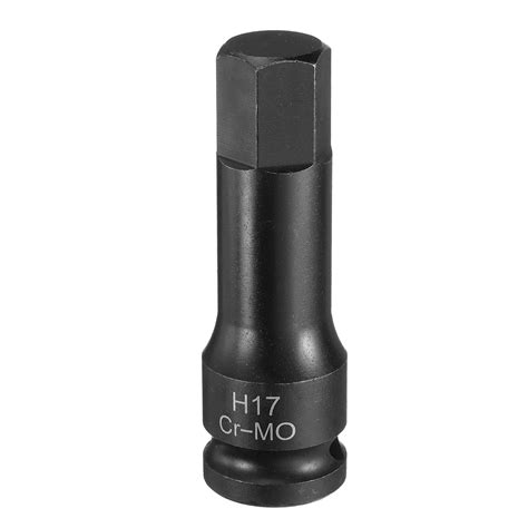 Uxcell 17mm Hex Impact Bit Socket H17 12 Cr Mo Steel Phosphate Black