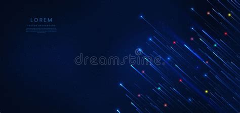 Abstract Technology Futuristic Glowing Blue Light Lines Diagonal On