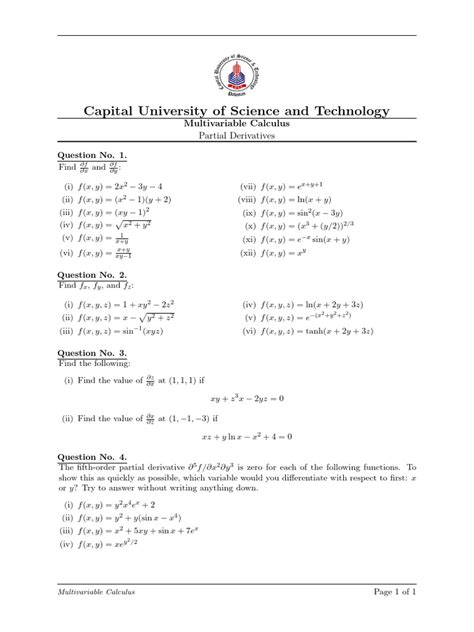 5 Partial Derivatives 14 3 Pdf