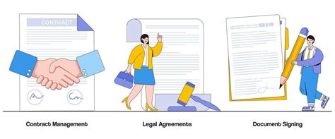 Contract Management Legal Agreements Document Signing Concept With