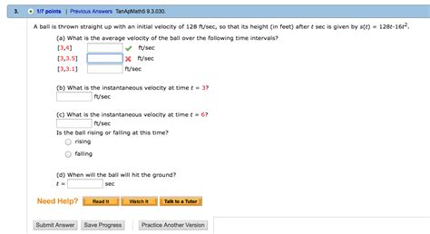 Solved A Ball Is Thrown Straight Up With An Initial Velocity