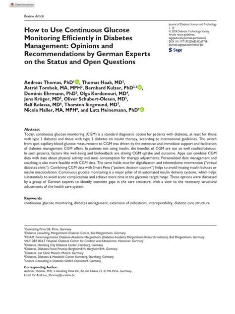 How To Use Continuous Glucose Monitoring Efficiently In Diabetes Management Pdf Diabetes