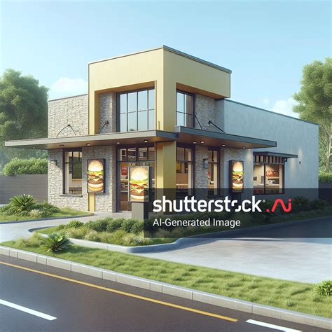 Fast Food Restaurant Drive Thru Photo Realistic Modern Ai Generated
