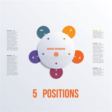 Template Flower Colorful Infographics 5 Positions Stock Vector Illustration Of Concept Cycle