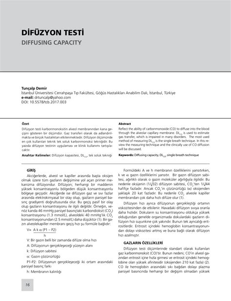 Pdf Diffusing Capacity
