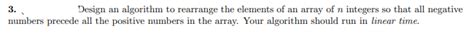 Solved Design An Algorithm To Rearrange The Elements Of Chegg
