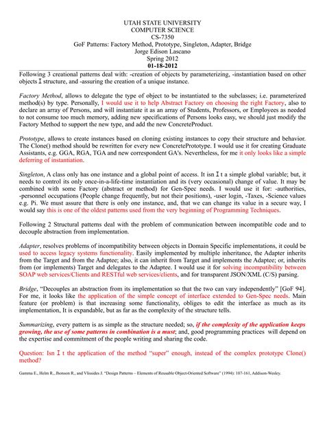 Gof Patterns Prototype Singleton Adapter Bridge Pdf